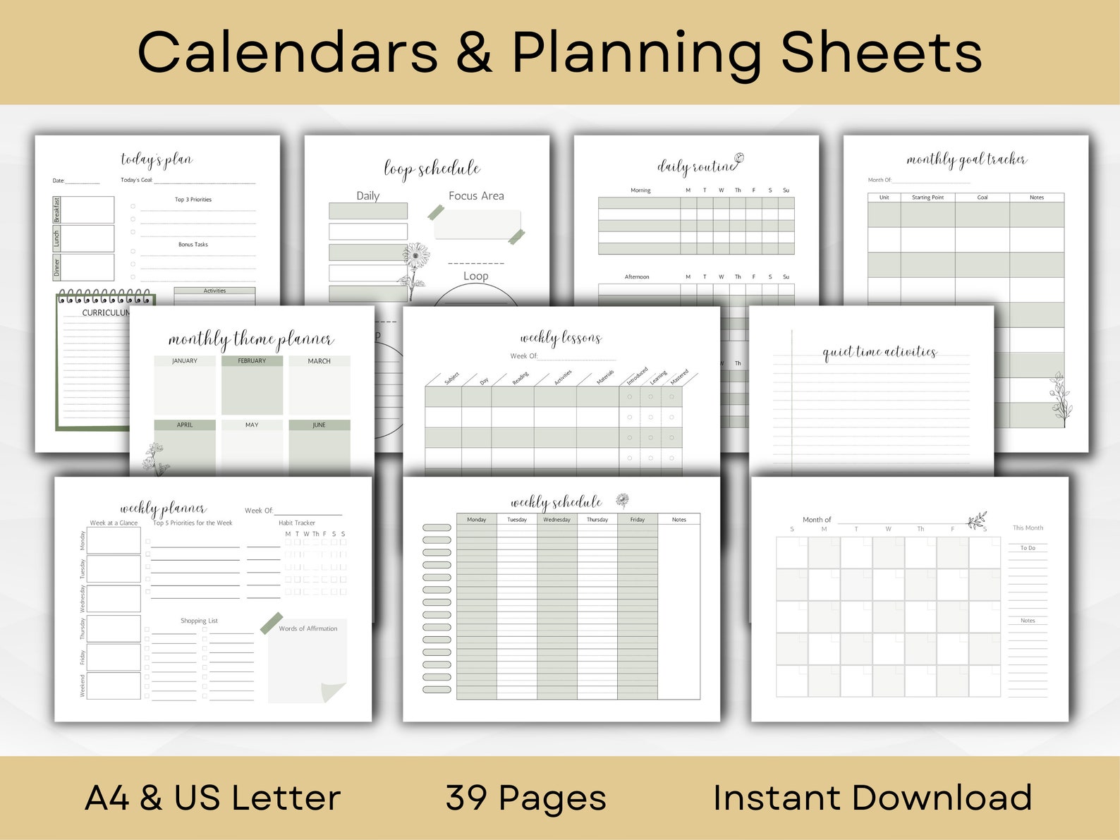 Editable Homeschool Planner Bundle W/ Gradebook and Transcript ...