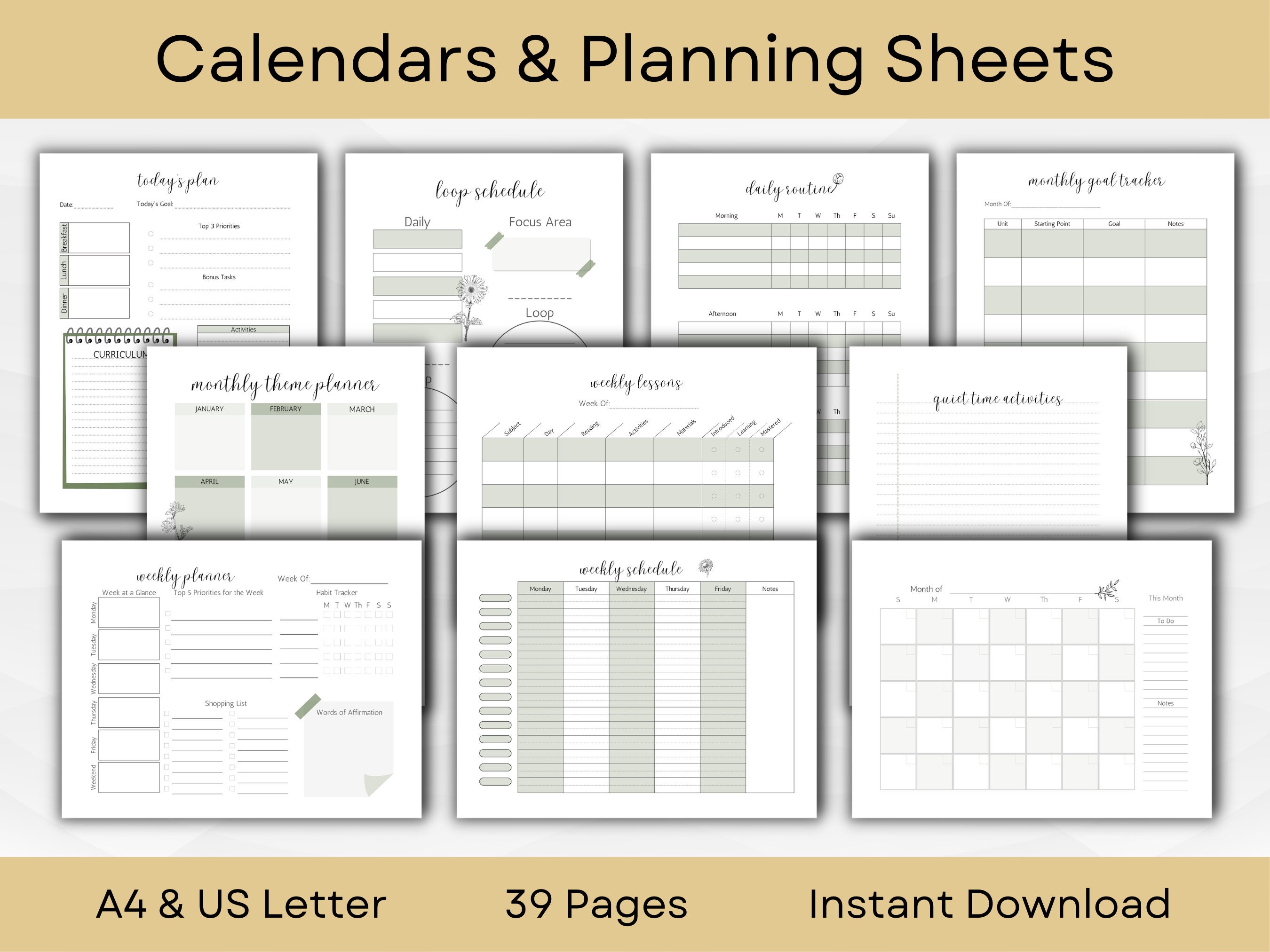 Editable Homeschool Planner Bundle W/ Gradebook and Transcript ...