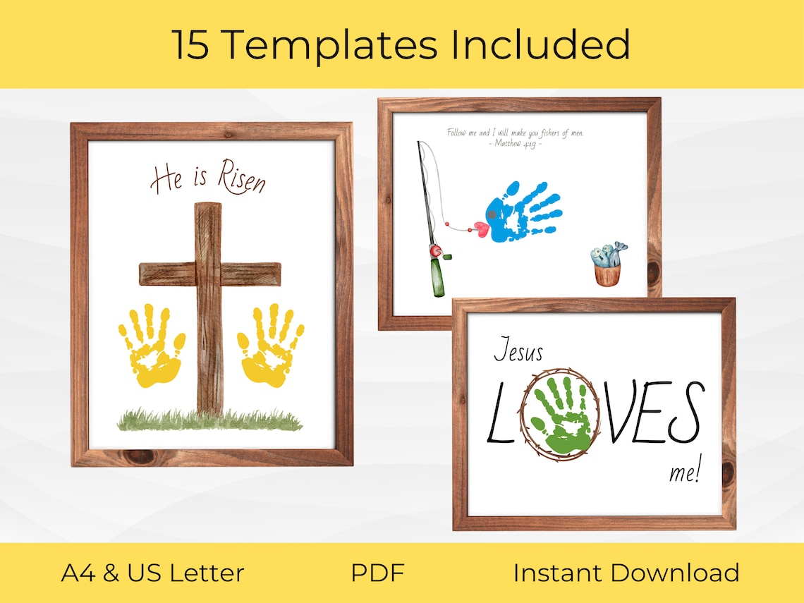 Christian Preschool Handprint Art Bundle Bible Activities for Kids ...