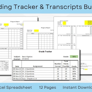 Homeschool Gradebook Progress Reports and Transcript Template - Etsy