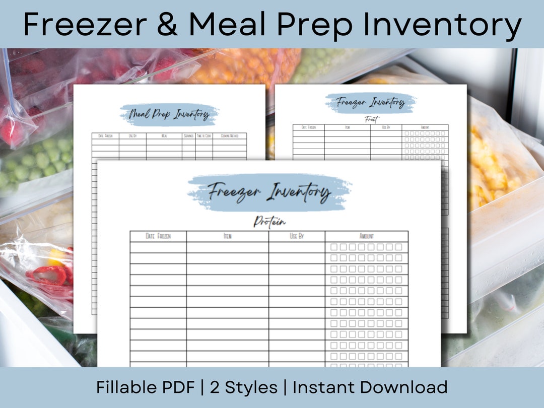 Editable Food Inventory List With Meal Prep Inventory | Essentials for ...