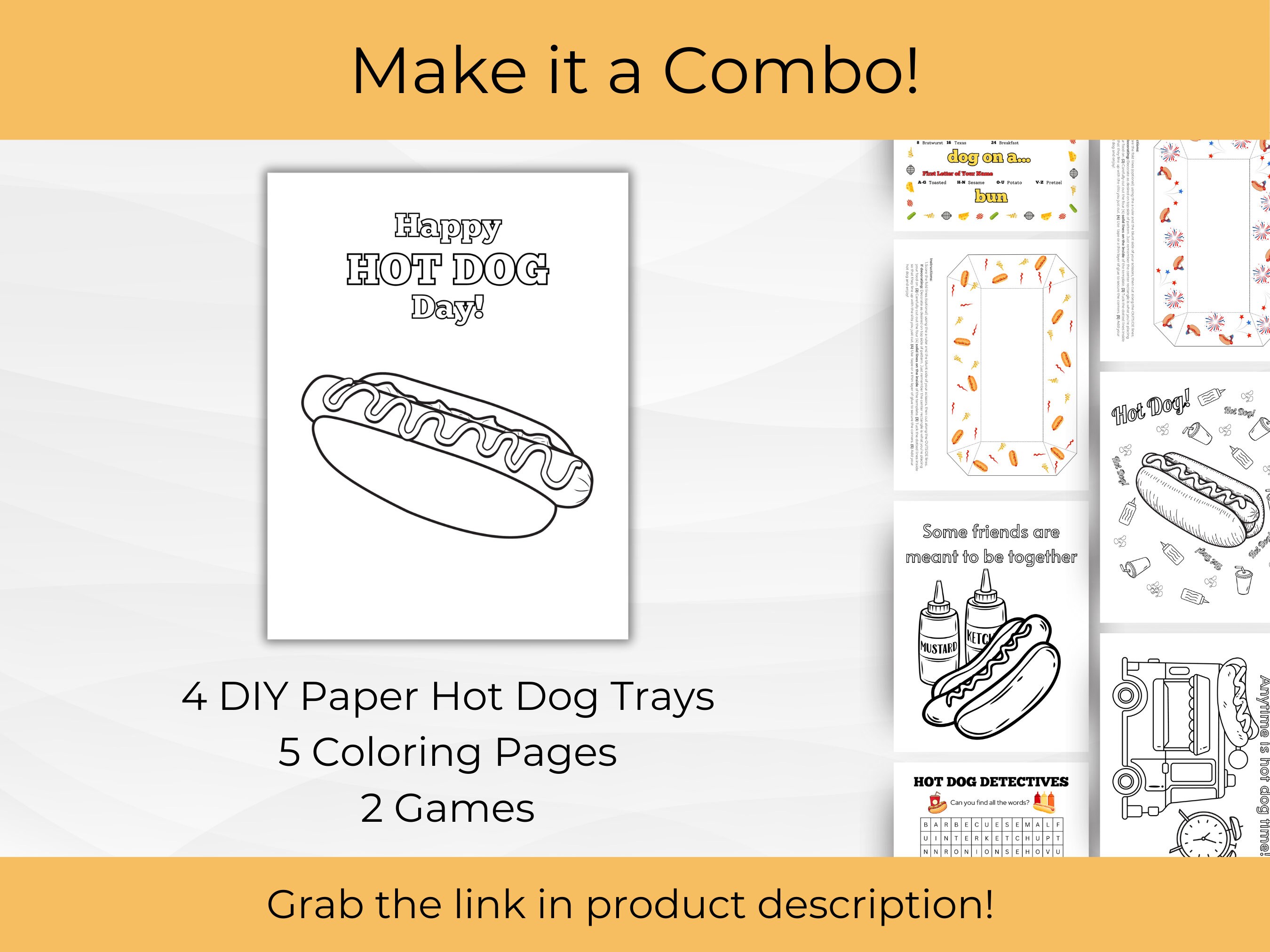 Summer Food Word Search Printable Kids Word Find for Hot Dog Day US ...