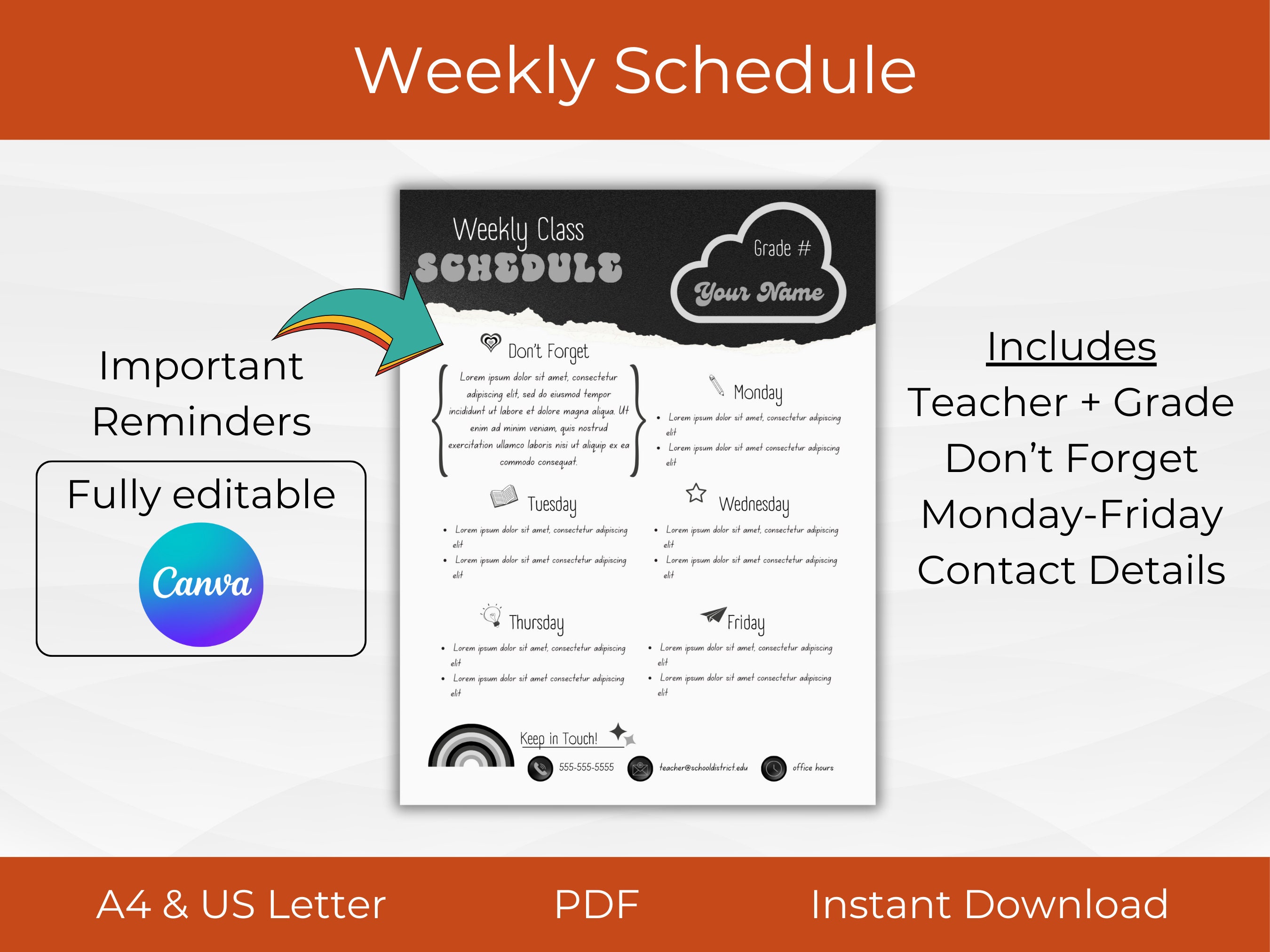 Editable Groovy Meet the Teacher Template With Student Information ...