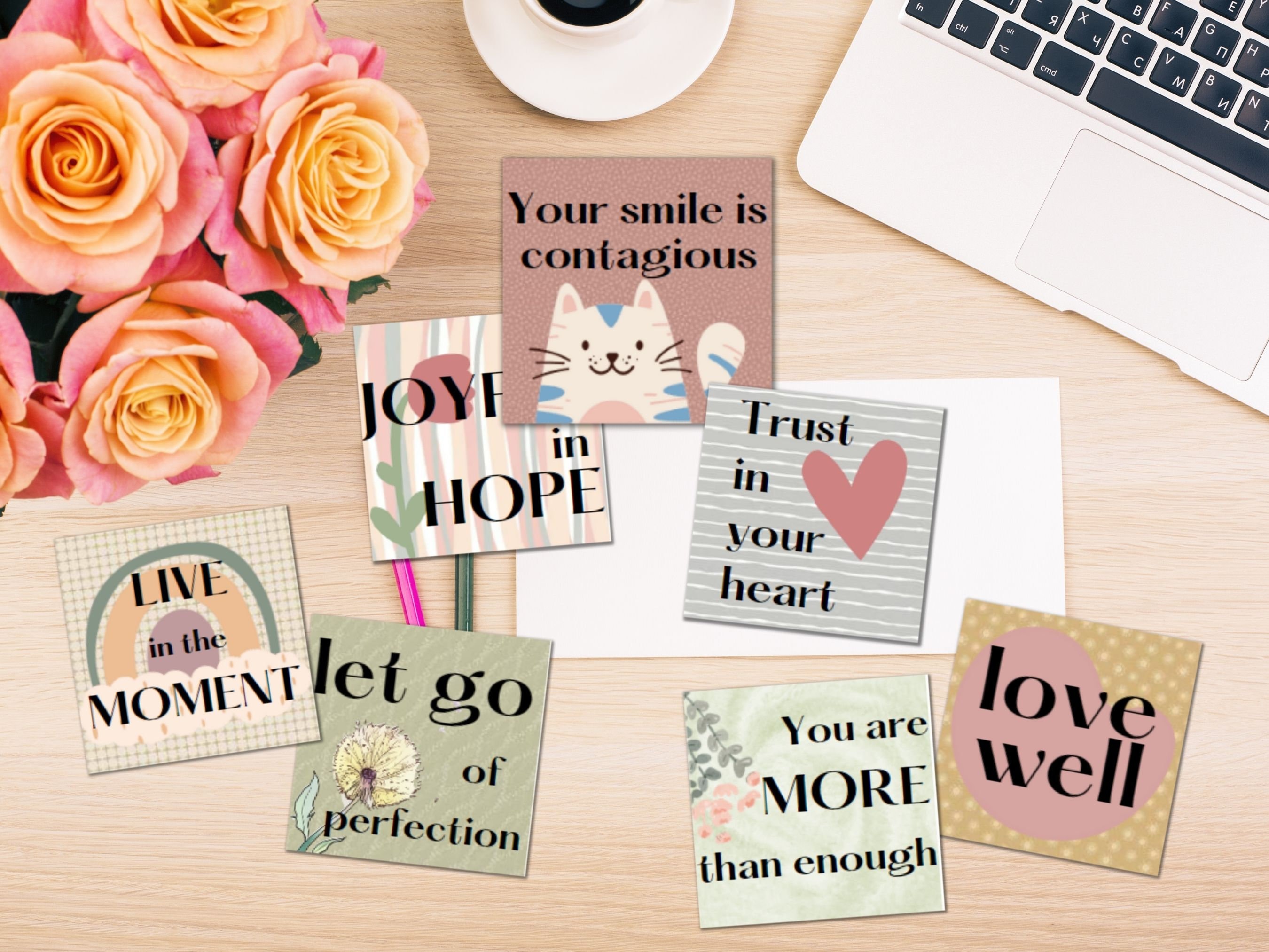 Affirmation Cards Boho Mindfulness Notes Self-care Cards, Lunch Box ...