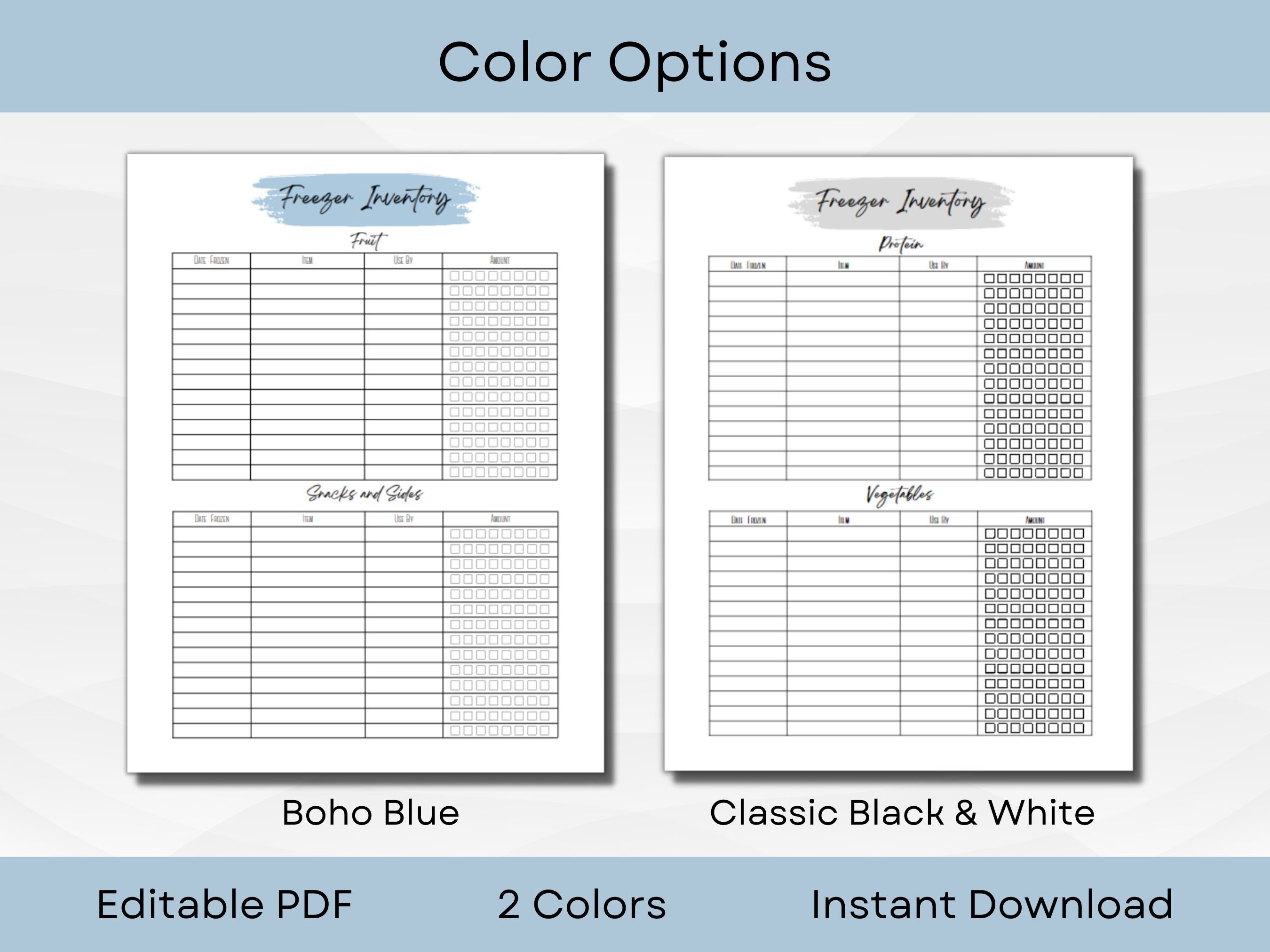 Editable Food Inventory List With Meal Prep Inventory | Essentials for ...