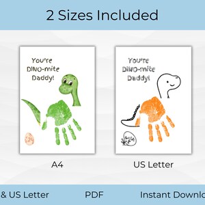 Father's Day Handprint Craft From Kids | Dinosaur Handprint Craft | You ...