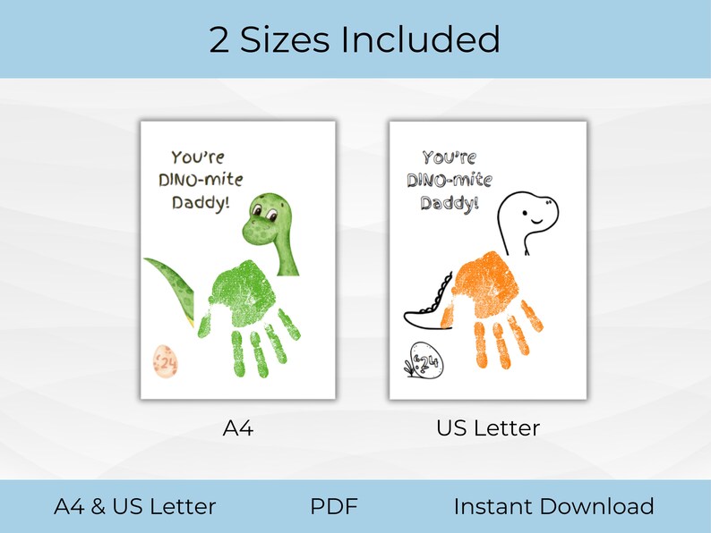Father's Day Handprint Craft From Kids Dinosaur Handprint Craft You're ...