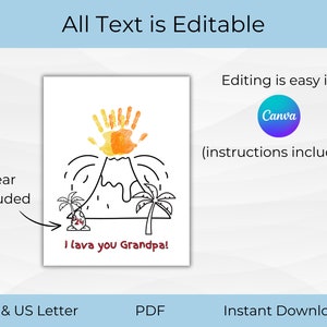 Fathers Day Handprint Craft | Preschool Volcano Art | Grandparents Day ...