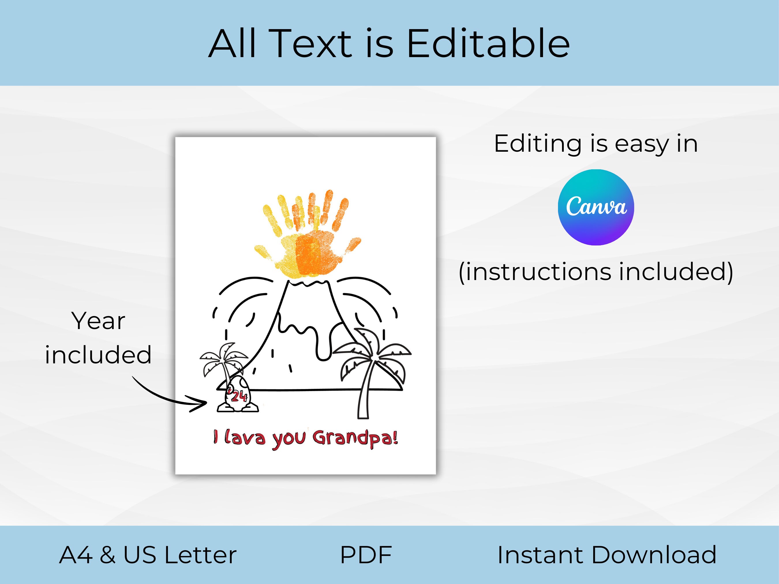 Fathers Day Handprint Craft | Preschool Volcano Art | Grandparents Day ...