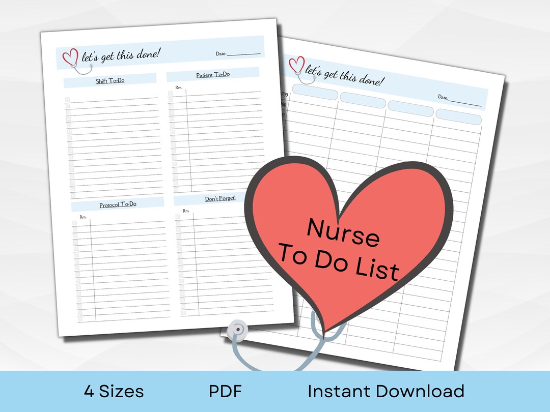 Nurse to Do List Report Sheet and Handoff Sheet for Nurses - Etsy