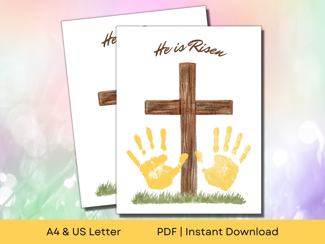 Printable Easter Handprint Craft for Holy Week Resurrection Craft for ...