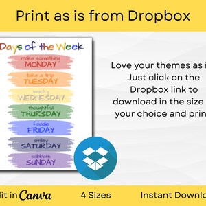 Days of the Week Printable | Editable Theme Days | Activity Ideas | A3 ...