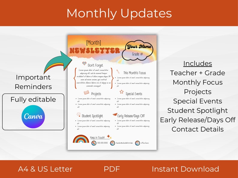 Editable Groovy Meet the Teacher Template With Student Information ...