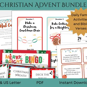 Christian Advent Cards With Scripture for Kids With Christmas - Etsy