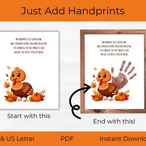 Turkey Handprint Art Template | Printable Fall Handprint Craft for ...