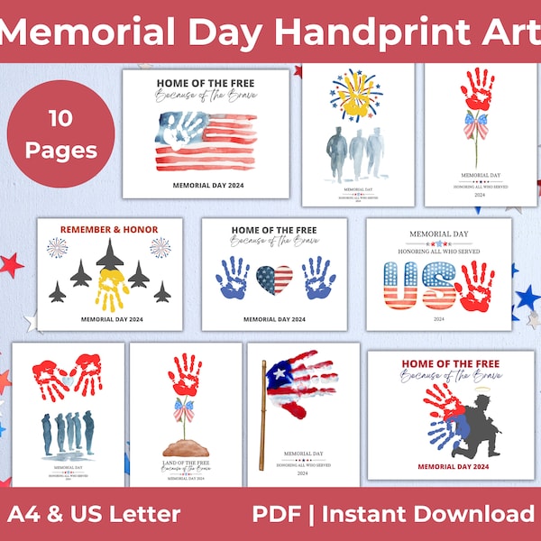 Memorial Day Handprint Craft - Etsy