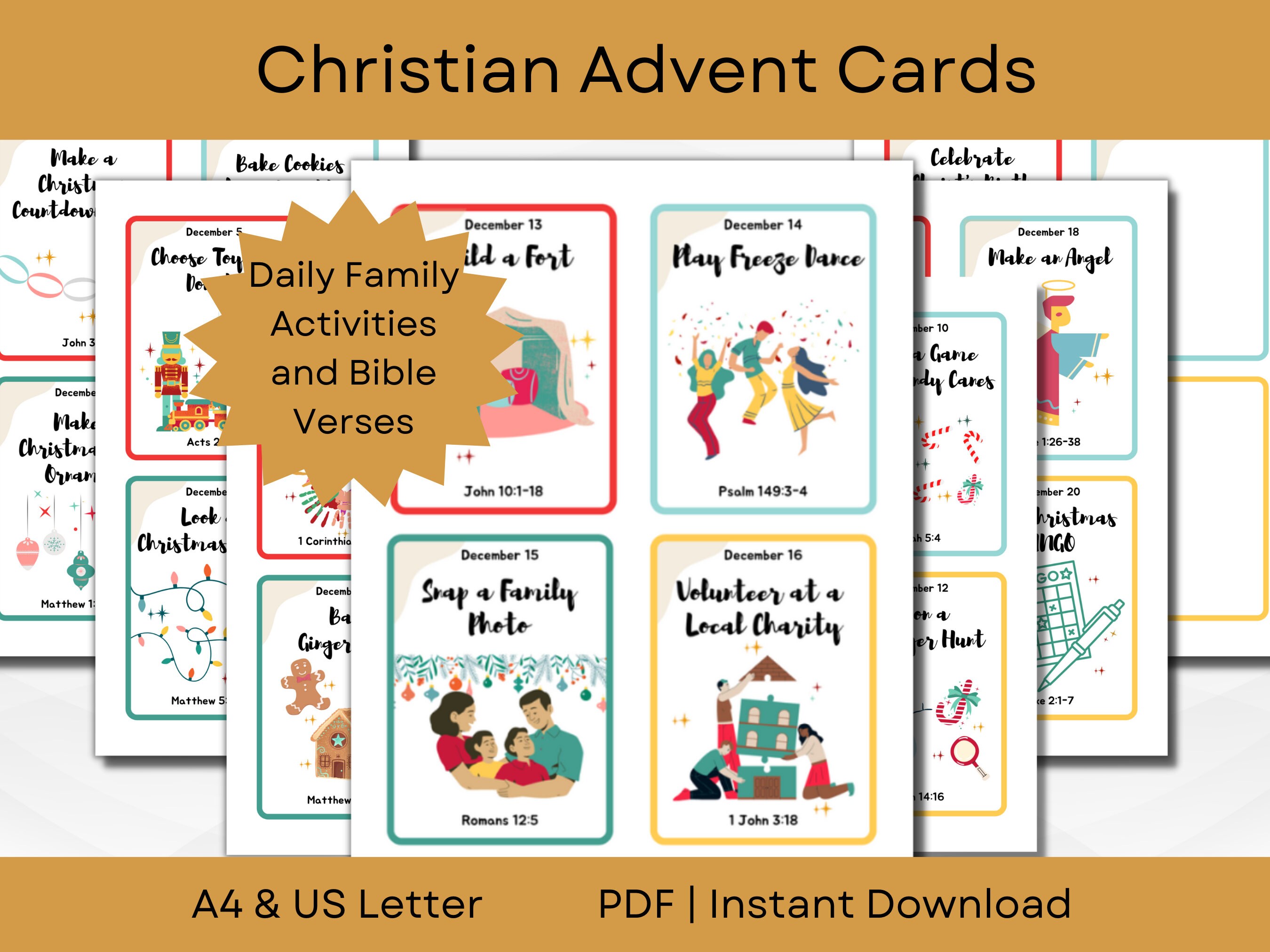 Christian Advent Cards for Kids Family Advent Activities With Scripture ...
