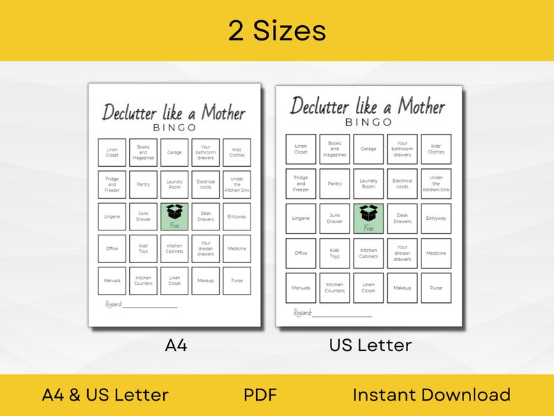 Printable Declutter Challenge BINGO Game | Home Management Essentials ...