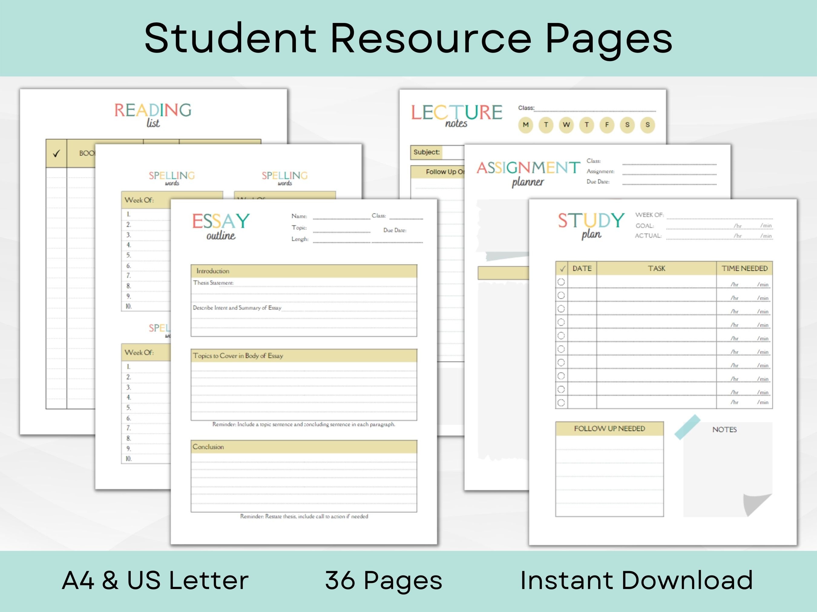 Editable Homeschool Planner With Grade Tracker Colorful School Days ...