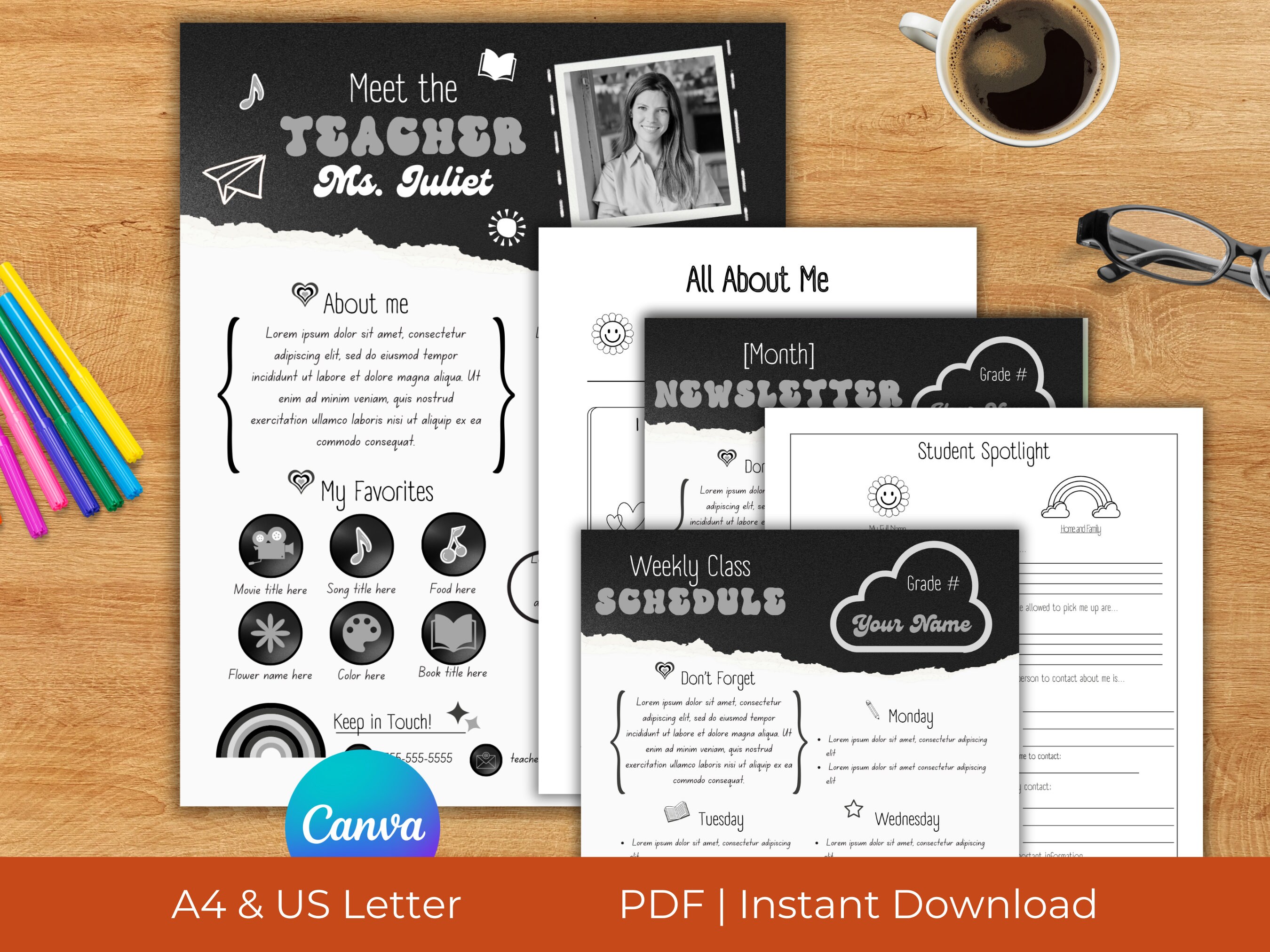 Editable Groovy Meet the Teacher Template With Student Information ...