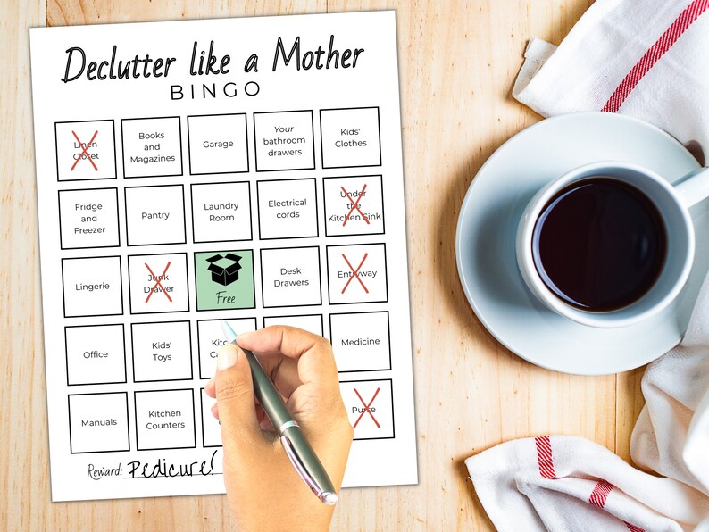 Printable Declutter Challenge BINGO Game | Home Management Essentials ...
