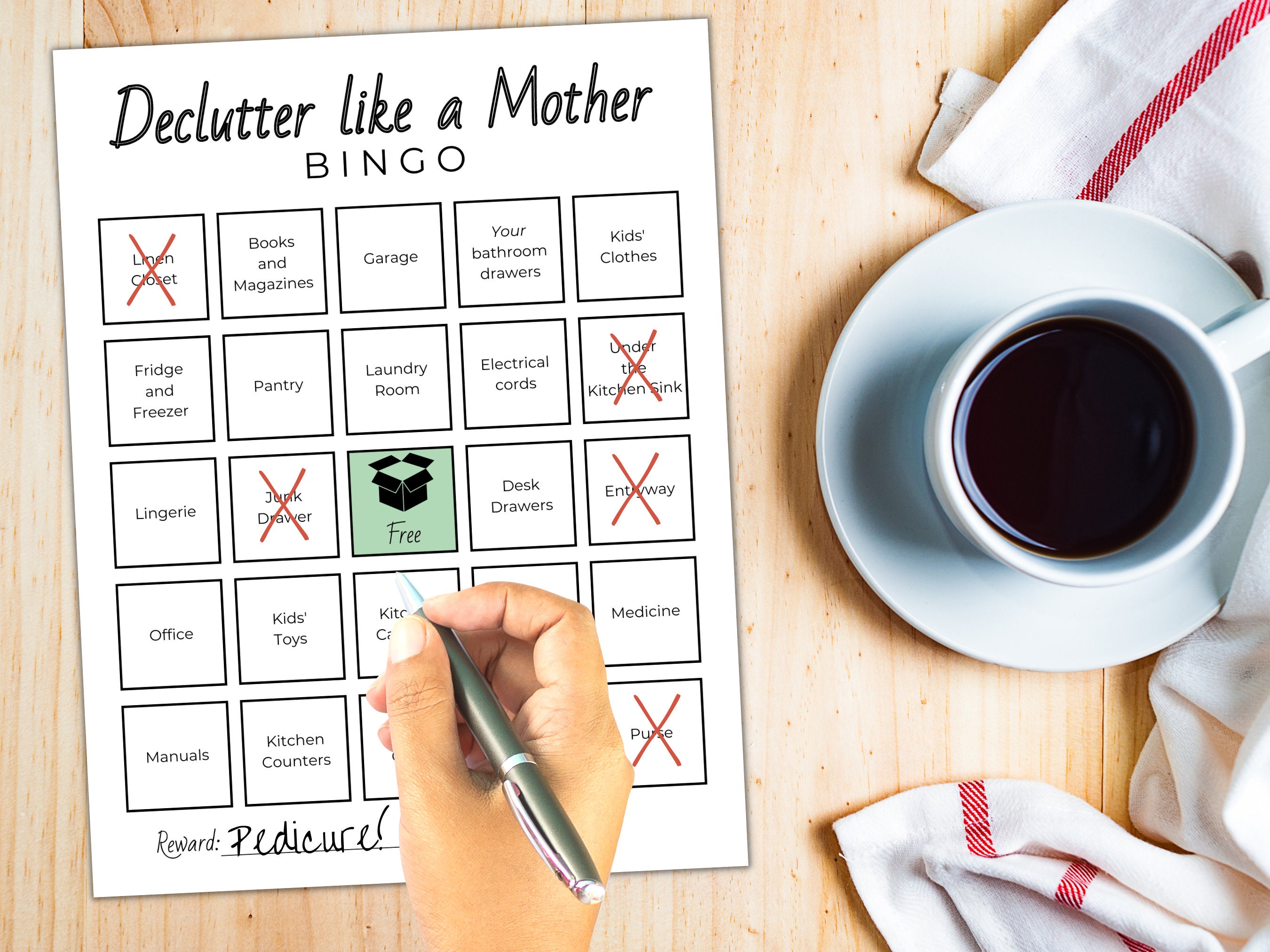 Printable Declutter Challenge BINGO Game Home Management Essentials A4 ...