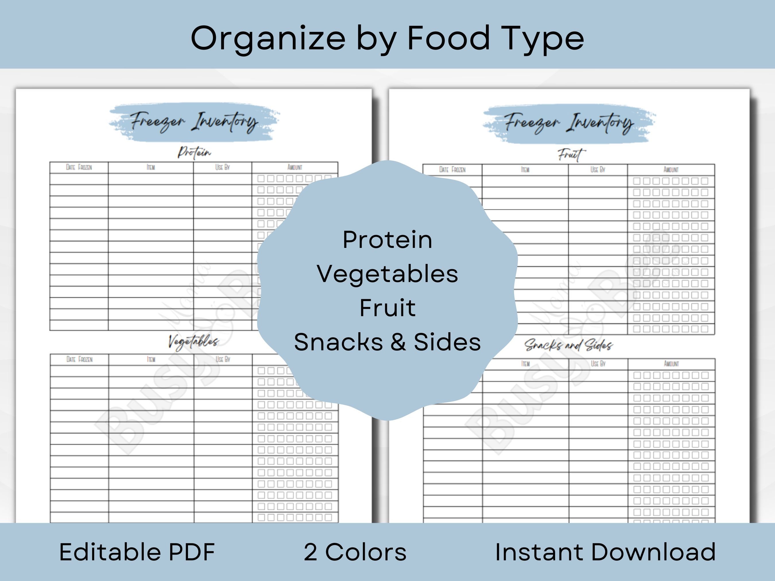 Editable Food Inventory List With Meal Prep Inventory | Essentials for ...