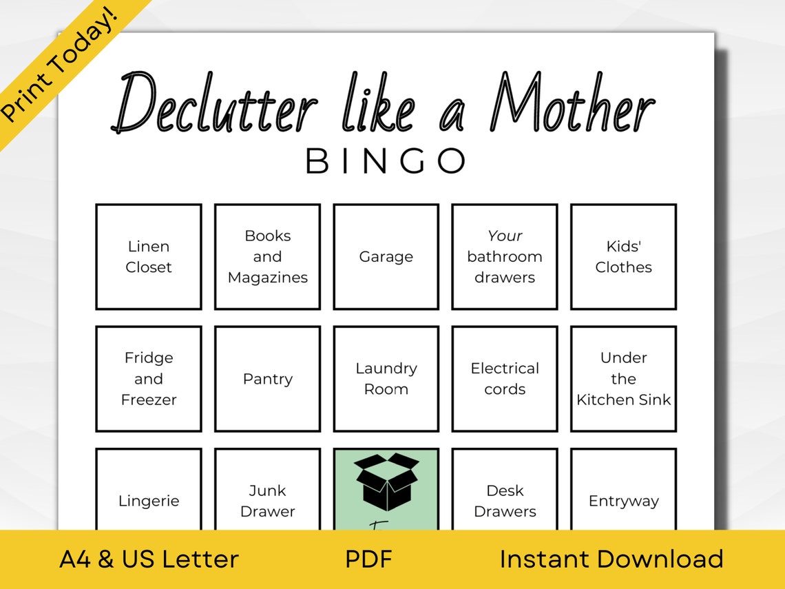 Printable Declutter Challenge BINGO Game A4 & US Letter - Etsy