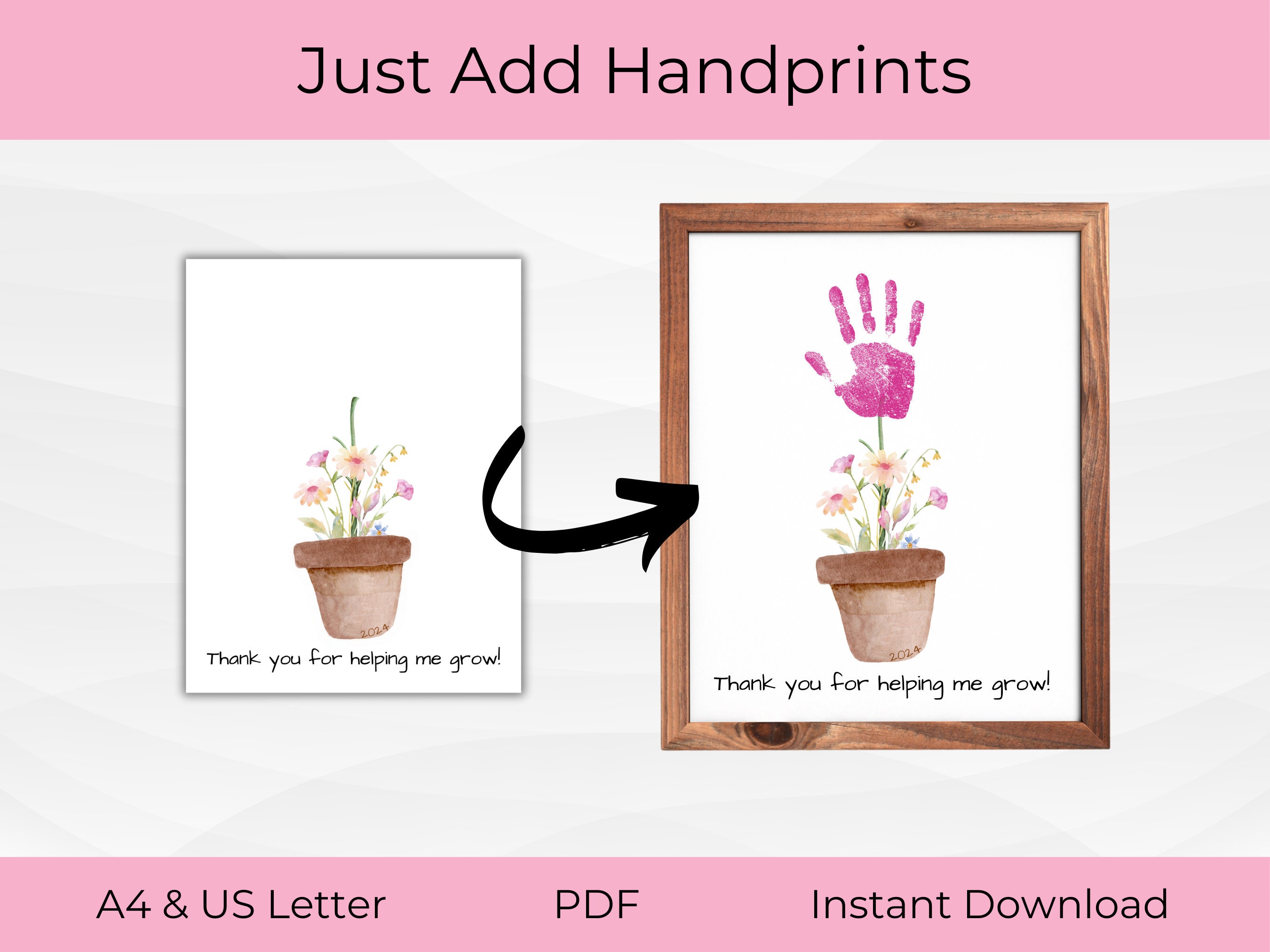 Handprint Flower Craft for Grandparents Day Flower Coloring Page Thank ...