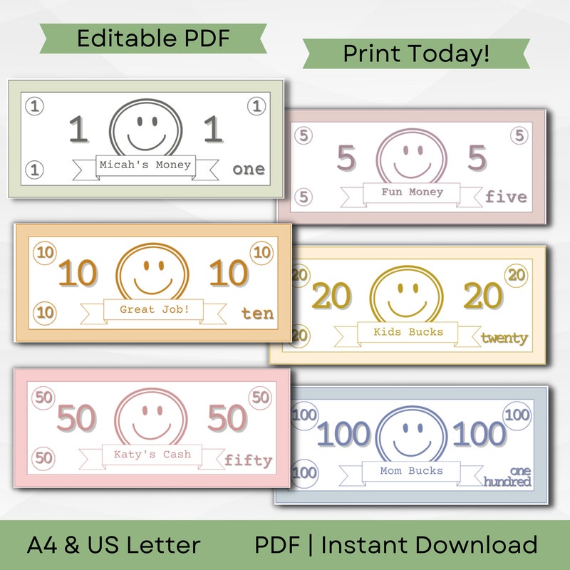 Play Money - Etsy