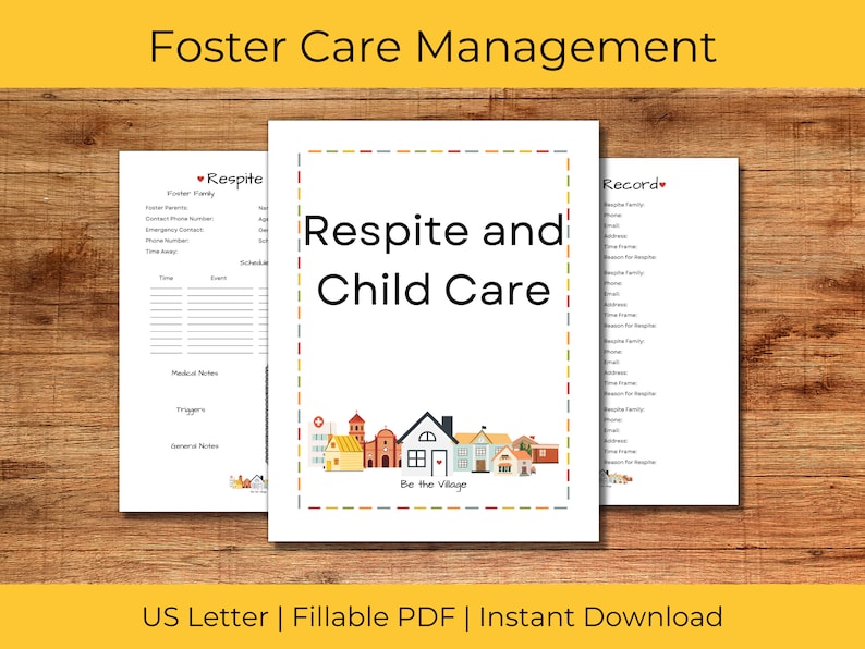 Editable Foster Care Respite and Child Care Bundle | Be the Village ...