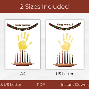 Kwanzaa Handprint Art for Preschoolers | Kinara Craft and Coloring Page ...