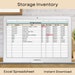 Storage Inventory Spreadsheet Garage Storage Home Management Essentials ...