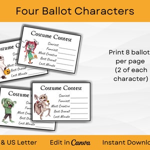 EDITABLE Halloween Flyer and Ballot Templates for Costume Contest With ...