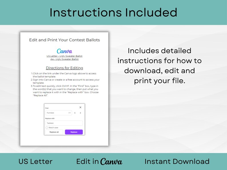 Editable Ugly Sweater Ballot Template With Christmas Gnomes | Christmas ...