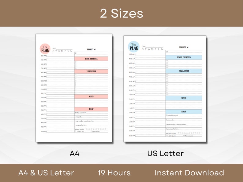 Printable Daily Schedule Template for Mom, Nanny, Student, Work ...