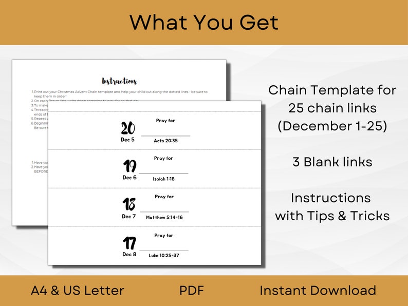 Printable Christmas Countdown Advent Craft for Kids | Christian Advent ...