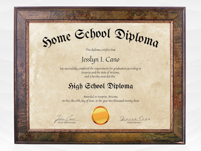 Printable Homeschool Diploma Template | Editable High School Diploma ...
