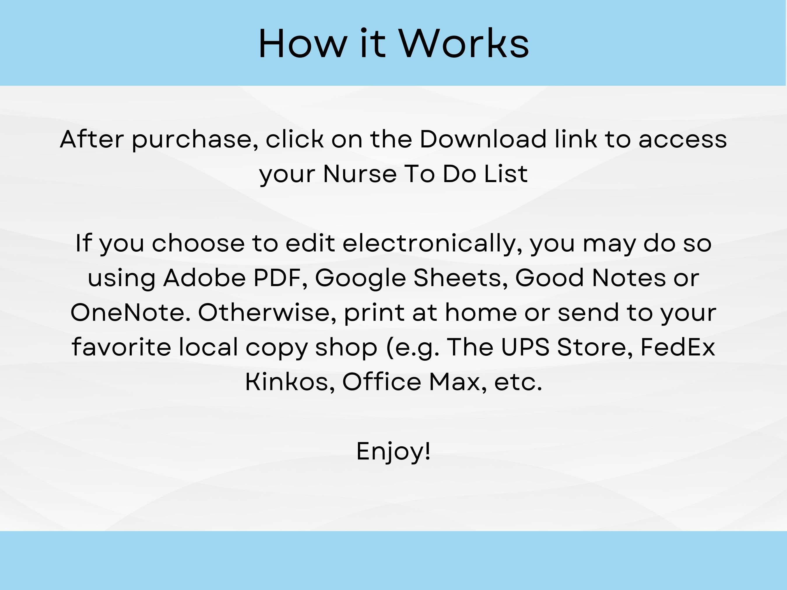Nurse to Do List | Report Sheet and Handoff Sheet for Nurses | A4, A5, 5x7", US Letter | PDF ...