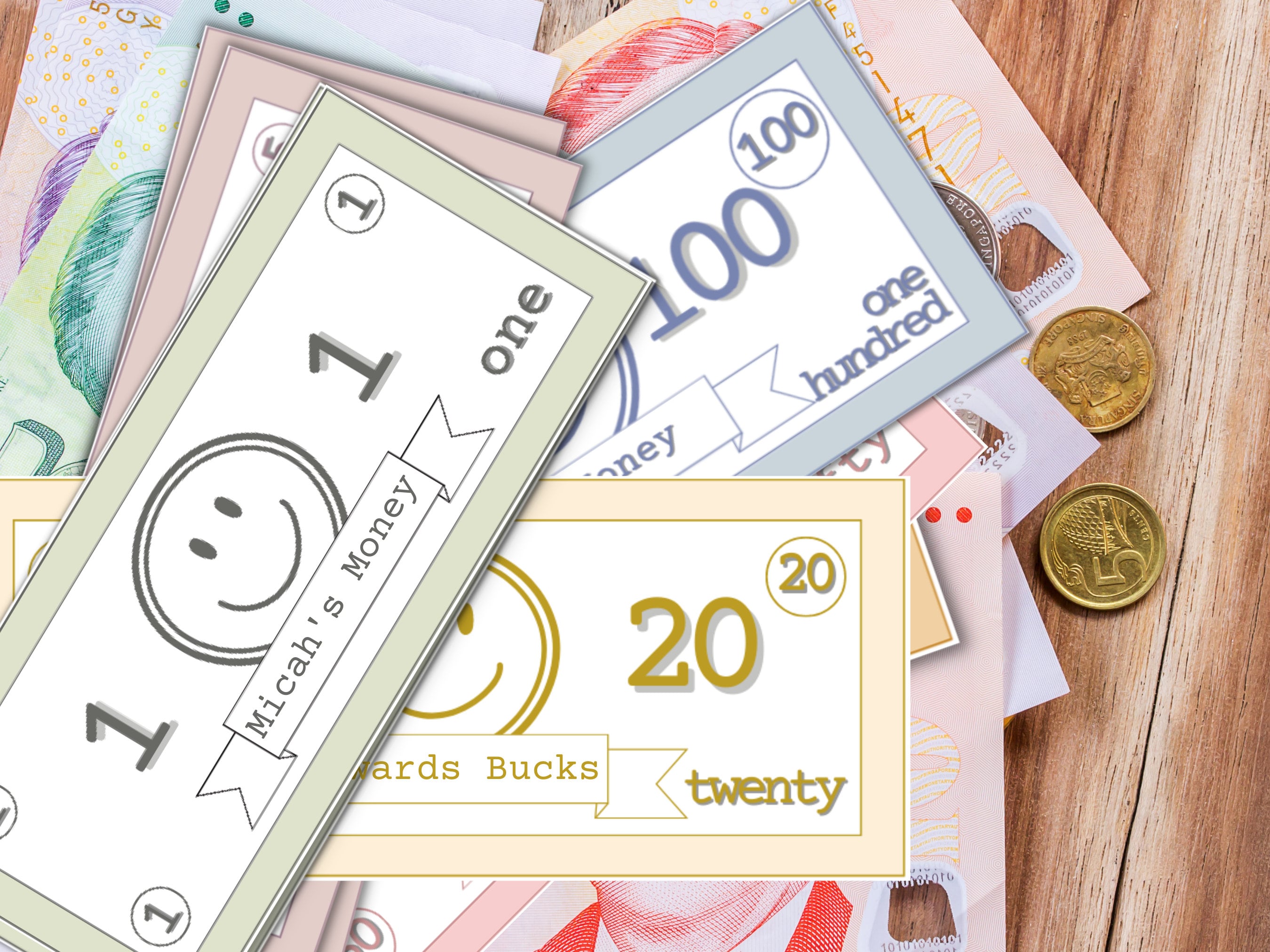 Printable Play Money for Kids | Reward Coupons | Learning Through ...