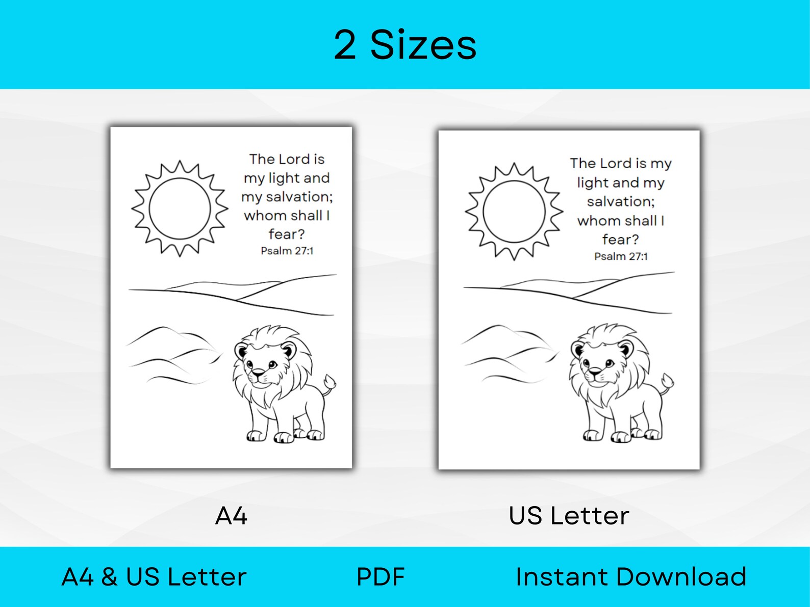 Kids Bible Coloring | Psalm 27:1 | Bible Preschool Coloring Page ...