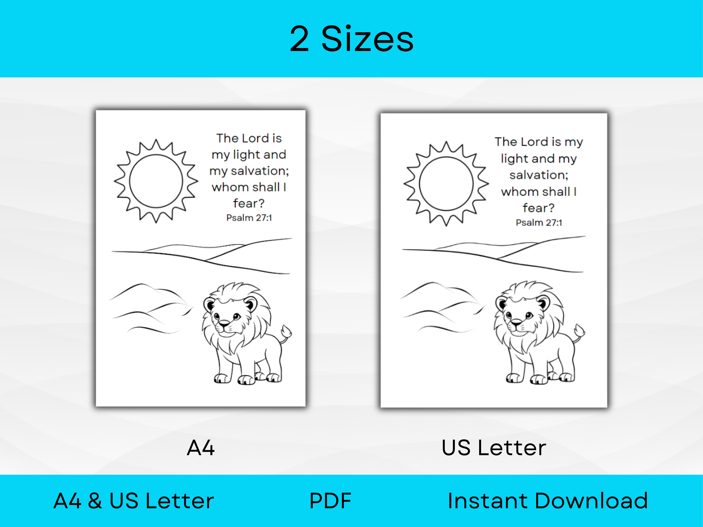 Kids Bible Coloring | Psalm 27:1 | Bible Preschool Coloring Page ...