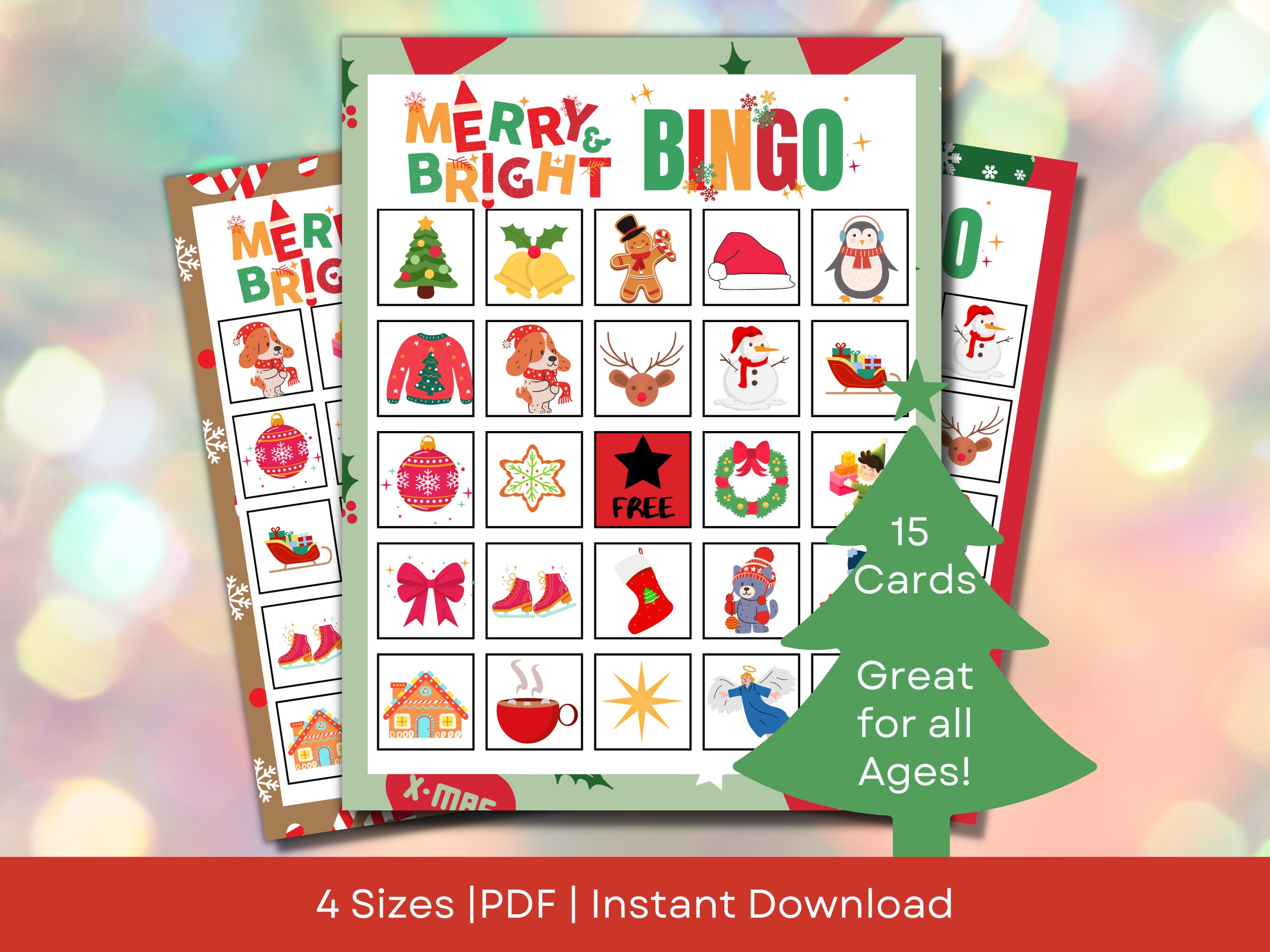 Christmas BINGO Cards | Printable Fun Christmas Games | 15 Cards | A4 ...