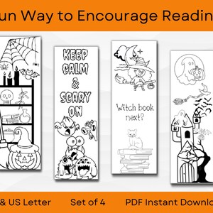 Printable Halloween Bookmark Template | Spooky Bookmark Halloween ...