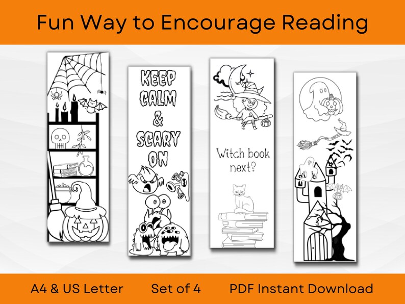 Printable Halloween Bookmark Template | Spooky Bookmark Halloween ...