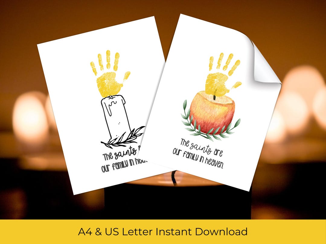 All Saints Day Handprint Art Template | All Hallows Eve Preschool ...