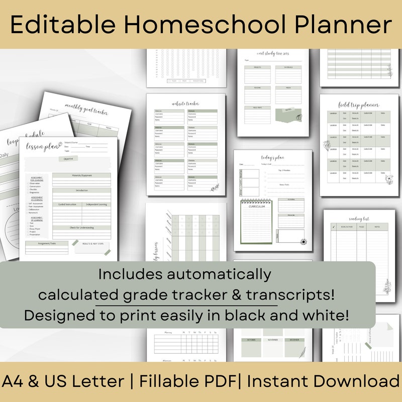 Homeschool Planner Printable - Etsy
