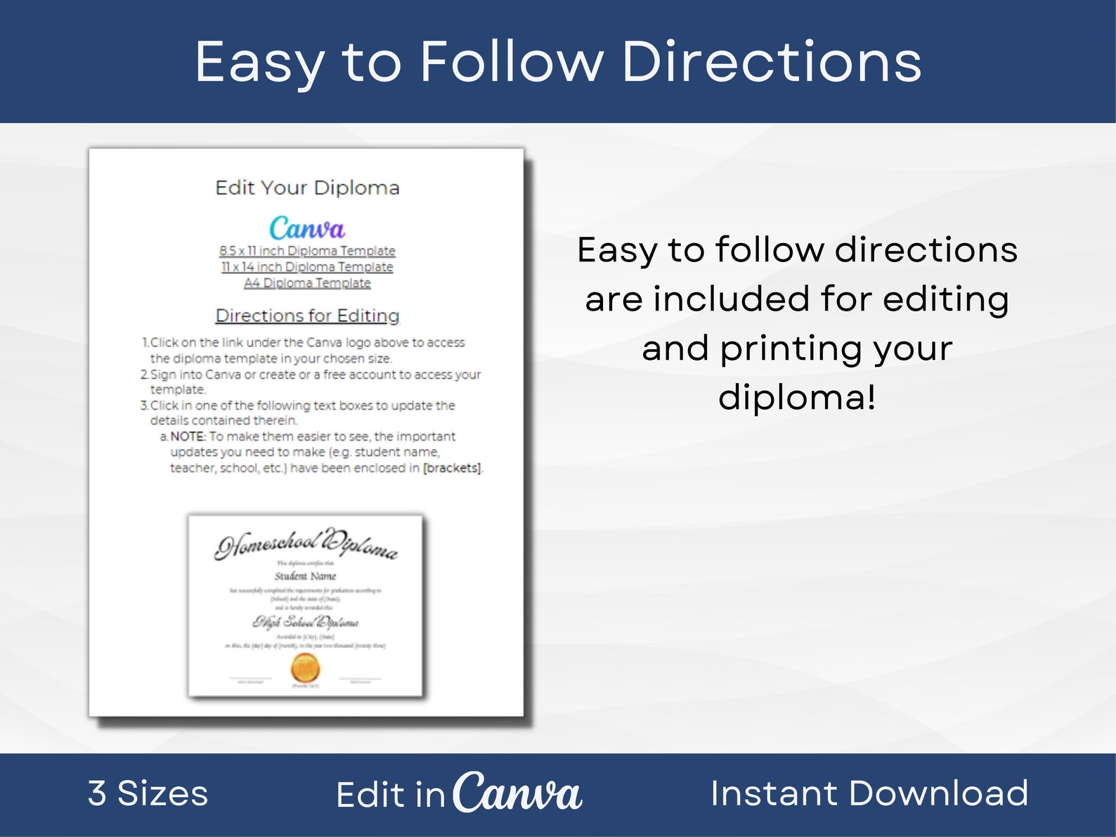 Printable Homeschool Diploma Template With Bible Reference | Editable ...