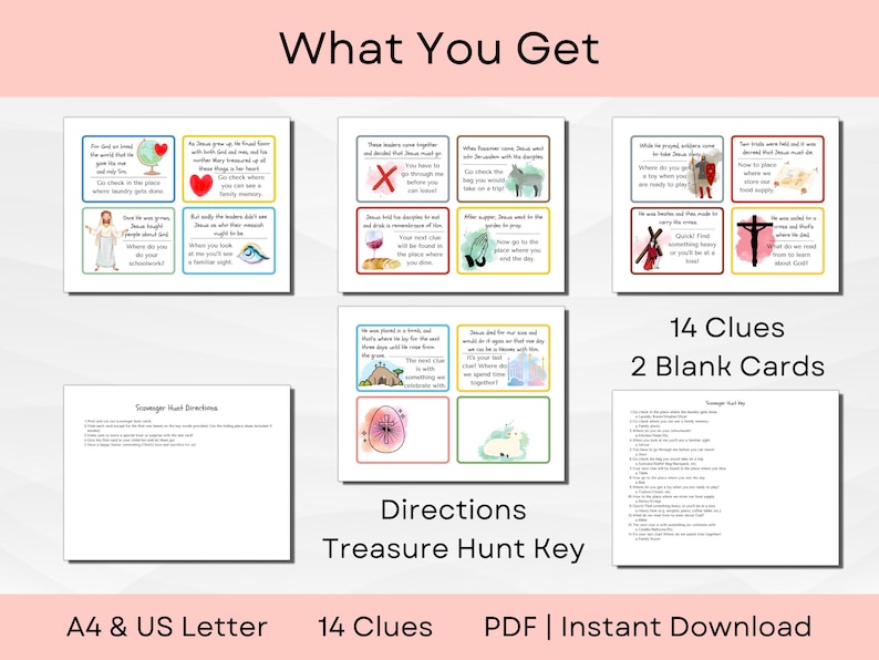 Easter Indoor Treasure Hunt |easter Story Cards | Bible Scavenger Hunt ...