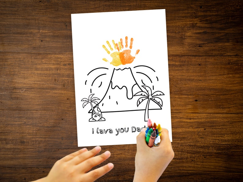 Fathers Day Handprint Craft | Preschool Volcano Art | Grandparents Day ...